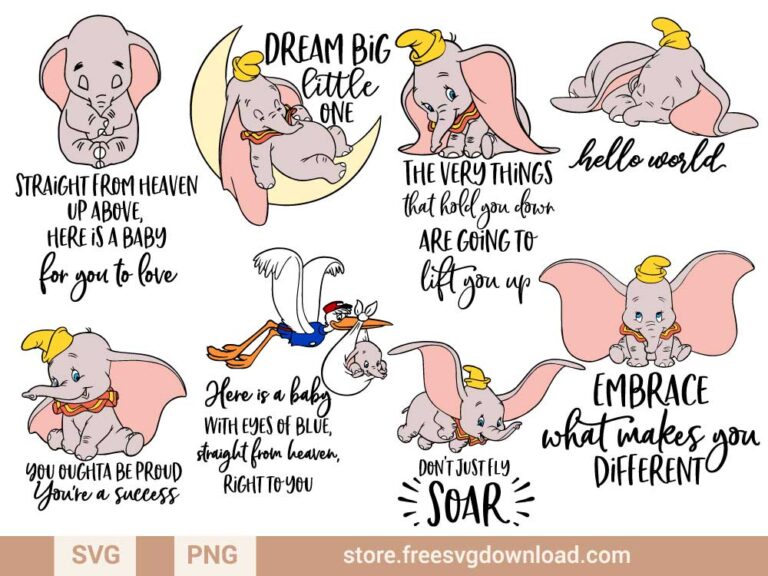 Dumbo SVG & PNG Disney cut files | Free SVG Download