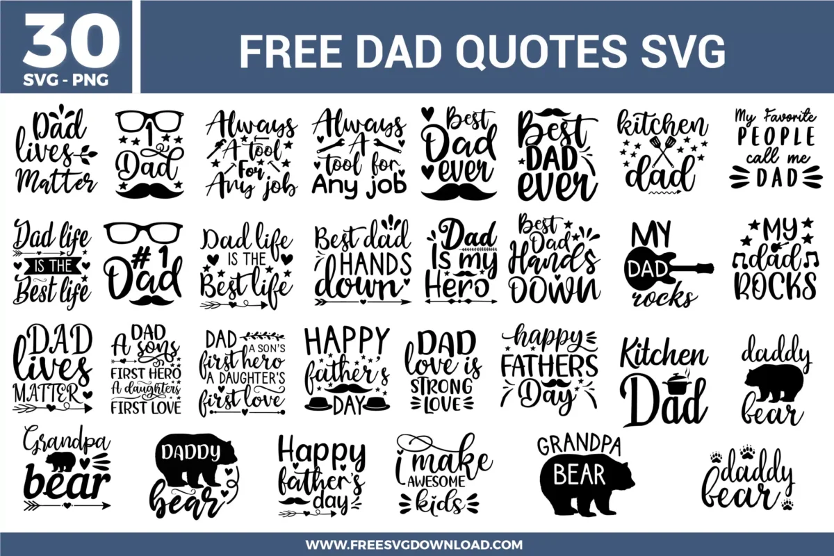 Free Dad Quotes Dad Quotes Bundle Quotes About Dad Stock Vector