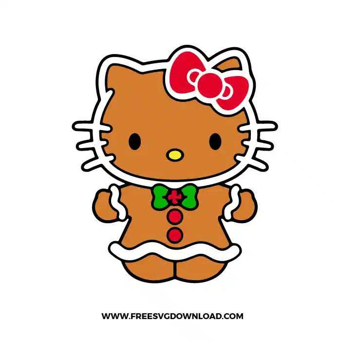 Hello Kitty Christmas Free SVG Files | Free SVG Download