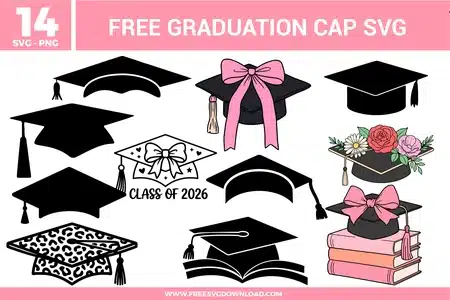 Free Graduation Cap SVG - 14 Free SVG & PNG Files for Cricut