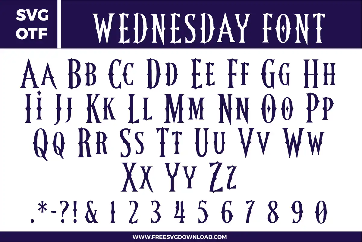 Wednesday Font SVG – Free Download for Cricut & Silhouette